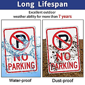No Parking Sign With Symbol Sign, 14 x 10 Inches Reflective .40 Rust Free Aluminum, UV Protected, Weather Resistant, Waterproof, Durable Ink, Easy To Mount
