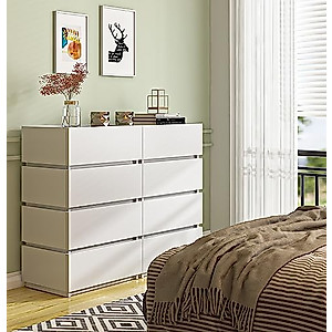 furtble Stackable 2 pcs 1 Drawer Dresser, Bedside Nightstand End Table, Wood Storage Closet Dresser for Bedroom, Storage Cabinet for Entryway, Sofa Beside Drawer Chest Dresser, 23.6 in, White