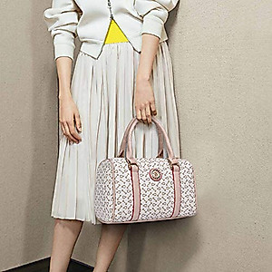 Women Handbag Set 6 Pcs PU Leather Tote Purse Set Multi-purpose Classic Shoulder Bag (Off White)