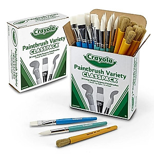 Crayola Paintbrush Variety Classpack, School Supplies, 36 Large Paint Brushes For Kids, Assorted