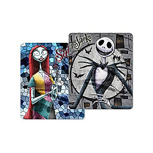 Spirit Halloween Jack and Sally Reversible The Nightmare Before Christmas Fleece Blanket