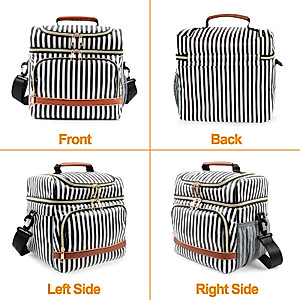 YESBAG Lunch Bag for Women, Leakproof Insulated Soft Adult Lunch Tote Cooler Bag Box With Adjustable Shoulder Strap for Office,Work & Picnic