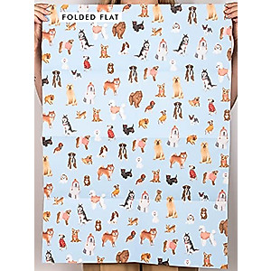 CENTRAL 23 - Blue Wrapping Paper Sheets - Puppy Dogs - 6 Gift Wrap Sheets - Birthday GiftWrap - Recyclable