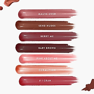 Mented Cosmetics Lip Gloss for Women Tinted Lip Balm Stain, Long Lasting Buildable Moisturizing Lipgloss Lipstick Topper, Made in USA, Cruelty Free Vegan Makeup, Send Nudes