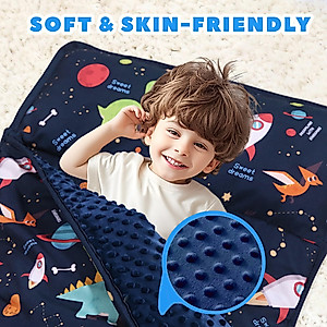 Vencede Nap Mat - Toddler Nap Mat with Pillow and Blanket, Kids Nap Mats for Preschool, Extra Thick Large 55"x23" Toddler Sleeping Bag for Daycare, Dinosaur Nap Mat for Boys Girls Ages 3-7 Years
