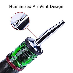 2 Pack Liquor Bottle Pourers,Stainless Steel Tapered Pour Spout,Wine Pourer with Dust Caps for 3/4" Bottle Mouth,Oil Bottles,Wine Bottles