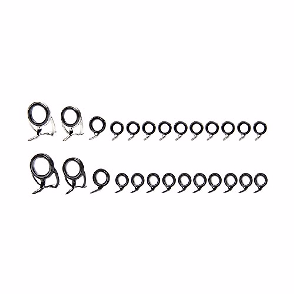 CRB Standard Casting Rod Guide Set Kit for Rods 6.5 to 8 ft - Black Frame, Aluminum Oxide Ring