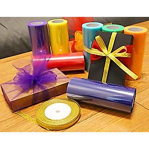 Sailing-go 7-color rainbow tulle reel gauze mesh reel gauze fabric reel 6 inches wide 25 yards. 0.4 inch wide, 25 yards long golden ribbon, 59 inch size ruler for table skirt rainbow party tulle skirt