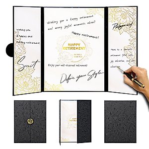 DeziWood Retirement Party Decorations, Happy Retirement Guest Book Alternative, Retirement Gifts for Women Men, Farewell Party Supplies Going Away Gifts for Office Coworker