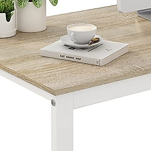 Homsee Home Office Computer Desk Corner Desk with 3 Drawers and 2 Shelves, 55 Inch Large L-Shaped Study Writing Table with Storage Cabinet - Walnut and White