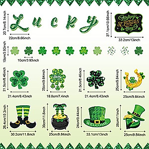 Faccito 24 Pcs St. Patrick's Day Garage Door Decoration Magnets Irish Party Garage Door Magnet Decals Green Shamrock Refrigerator Car Magnets Stickers for Holiday Party Supplies Home Decor