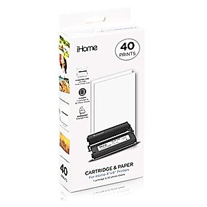 iHome® 4x6 Inch Ink+Paper Cartridge (40 Prints Total), Model Number: IHC46-40
