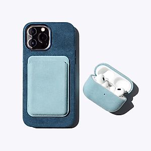 ALMA Alcantara Phone Case for iPhone 13 Series (13 Pro, Navy Blue)