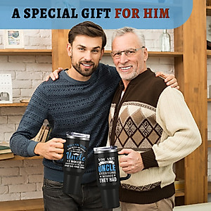 NIAXAUYT Gifts for Uncle, Uncle Tumbler 40oz With Handle, Uncle Gifts From Niece Nephew, Funny Uncle Gifts for Father's Day Birthday Christmas, Best Uncle Gifts for New Uncle Funcle Coffee Mug