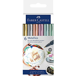 Faber-Castell Metallic Marker Blistercard - Full Range of 6 Colours