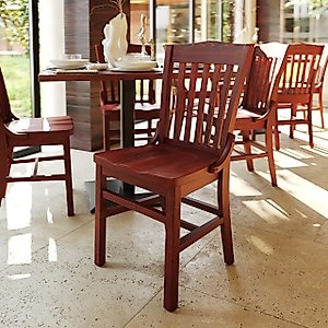 EMMA + OLIVER School House Back Mahogany Wood Chair