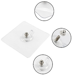 Hitefu 10pcs Self-Adhesive Hooks Without Nails, Heavy Duty Wall Hooks for Hanging, Screw Free Sticker for Wall Mount, Waterproof Picture Hanging Hooks for Kitchen, Bathroom, Home, Office (8mm)