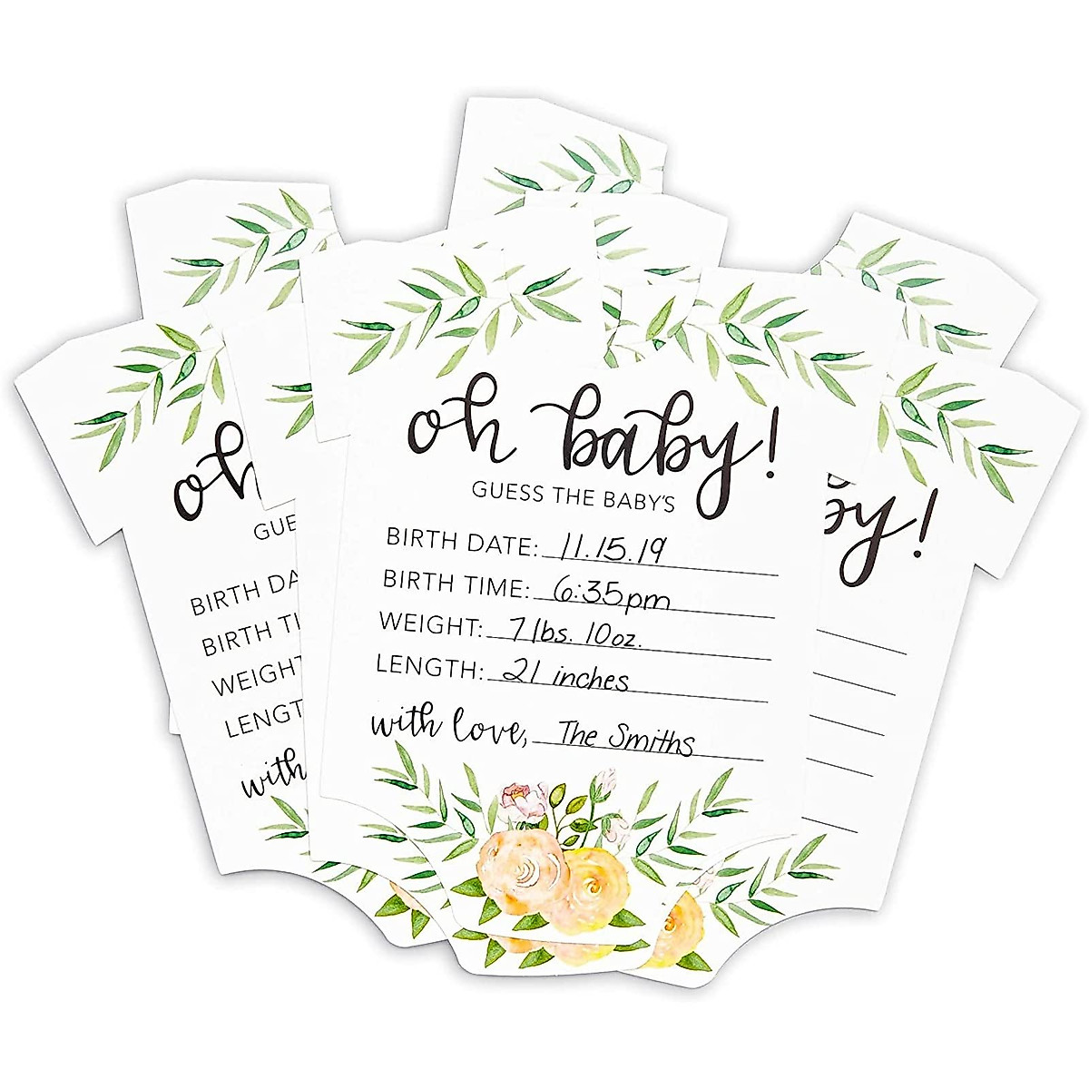 Sparkle and Bash Baby Shower Prediction Cards (5.6 x 5 in, 50 Pack)