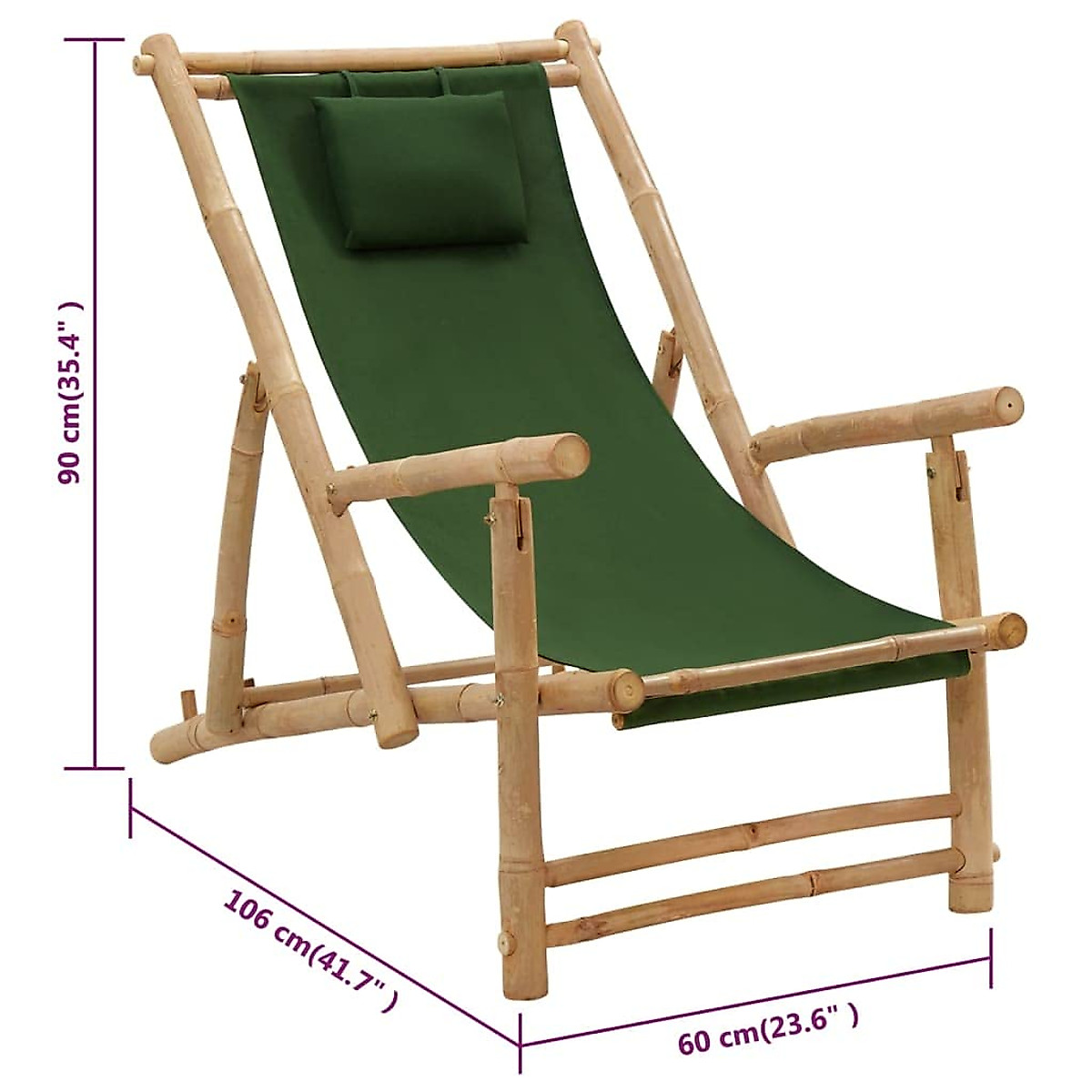Penau Deck Chair Bamboo and Canvas Green Chairs Built for Outdoor Living Your New Favorite Spot Outside
