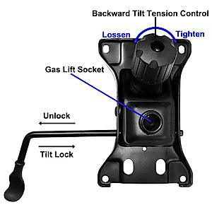 MySit Heavy Duty 500 LBs Office Chair Tilt Mechanism Replacement Parts, 5.9'' x 10.15" Mounting Holes Tilt Control Mechanism