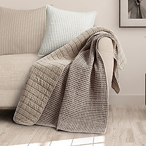 Levtex Home - Mills Waffle - Throw - Taupe Cotton Waffle - Throw Size 50 x 60in.