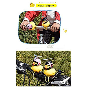 Duck Bike Bell, Kids Bike Horn, Cute Bicycle Lights Bell Squeeze Horns for Toddler Children Adults Cycling Motorcycle Yellow Duck Light Rubber Duck Helmet Toys
