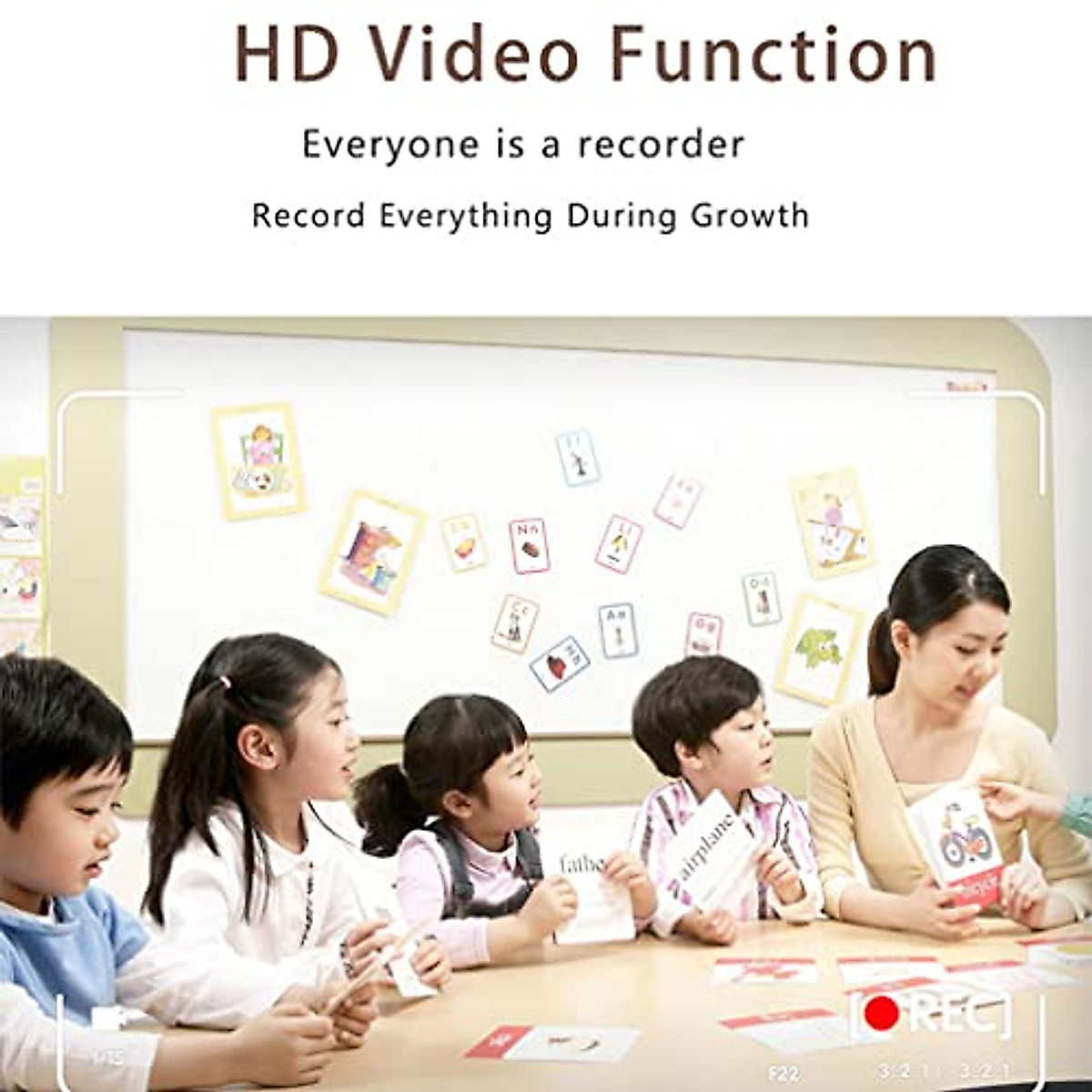 QSYY Children's Digital Camera, Front and Rear Dual Cameras, 40 Million Pixels, MP3 Playback Function, 2.4-Inch Display, with 32G Memory Card, Gifts for Boys and Girls