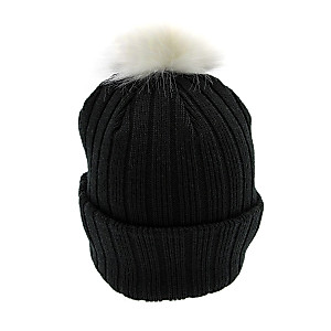 Grunt Style Logo Black Pompom Beanie (Black, One Size)