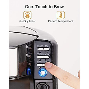 Boly 6-In-1 Coffee Maker with Auto Milk Frother, Single Serve Coffee, Tea, Latte and Cappuccino Machine, Compatible With Capsule & Ground Coffee, Compact Coffee Maker