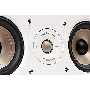 Polk Signature Elite ES30 Center Channel Speaker - Hi-Res Audio Certified, Dolby Atmos & DTS:X Compatible, 1" Tweeter & Two 5.25" Woofers, Dual Power Port for Effortless Bass, Elegant White-Washed