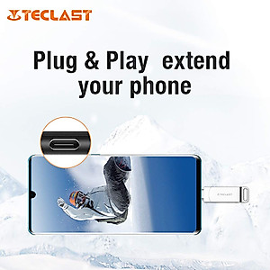 TECLAST 64GB Type-C USB3.0 Flash Drive Thin Metal U-Disk High Speed Rotated Design
