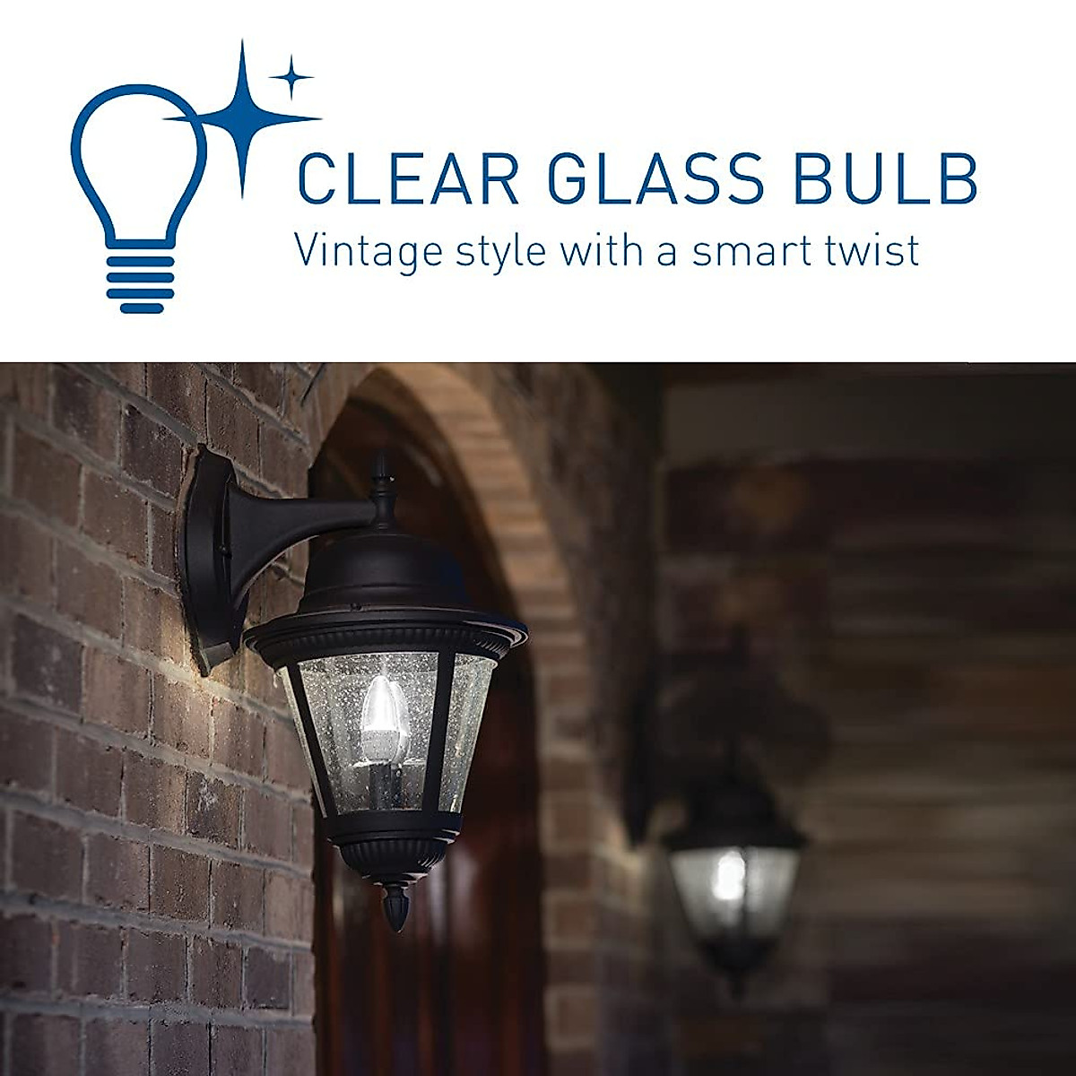 Cree Connected Max Smart Led Vintage Glass Filament Bulb B11 Candelabra 40W Tunable White, 2.4 Ghz, Works with Alexa and Google Home, No Hub Required, Bluetooth + WiFi, 1Pk (Cmb11-40W-Al-9Tw-Gl)