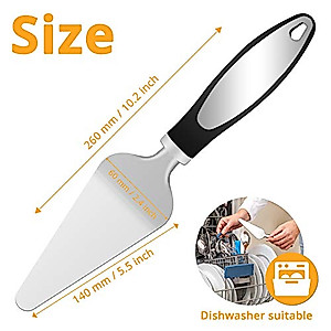 KUFUNG Pizza Sever, Stainless Steel Pizza Pastry Server, Pizza Cutter Shovel with Non Slip Handle for Pizza, Pies, Waffles and Dough Cookies, Easy to Use and Clean (2.4x5 inch(Triangle), Black)