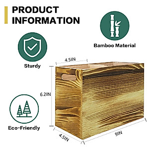 Amrta Kitchen Utensil Holder for Countertop Large Wood Cooking Utensils Organizer with 2 3 Compartments, Organization Wooden Tools Caddy for Counter (Nautral 2 Compartments)