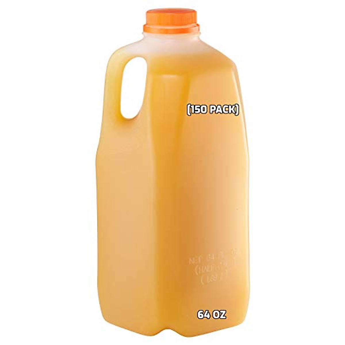 [150 PACK] Empty Plastic Juice Bottles with Tamper Evident Caps 64 OZ - Half Gallon, Smoothie Bottles - Ideal for Juices, Milk, Smoothies, Picnic's and even Meal Prep by EcoQuality Juice Containers
