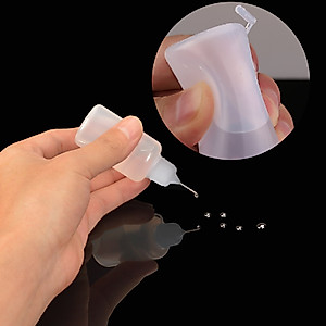 Precision Tip Applicator Bottle KAKOO 14 Pack 30ml / 1 Ounce Quilling Tool Glue Plastic Liquid Dropper Bottles for DIY Craft Painting With 5 Pcs Mini Plastic Funnel and Address Labels (B-Mixed)