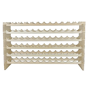 F2C Wood 72-Bottle Stackable Modular Wine Rack Wood Wine Cabinet Free Standing Wine Storage Organizer Display Shelf Wine Bottle Holder Kitchen Decor Classic Style, Wobble Free