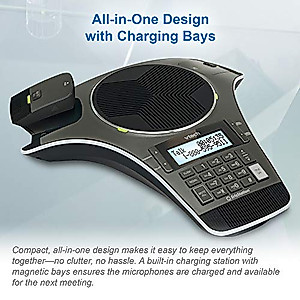 VTech VCS702 ErisStation DECT 6.0 Conference Phone with Two Wireless Mics using Orbitlink Wireless Technology