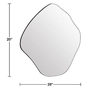 BOMINICA Asymmetrical Wall Mirror Frameless Irregular Accent Mirror for Living Room Entryway Bedroom, 20" x 20"