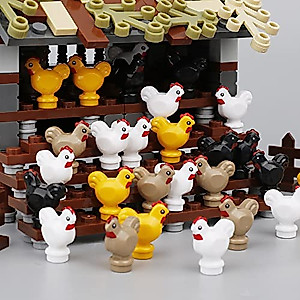 New Model Building Blocks City Farm Animals Building Blocks for Kids MOC Bricks Parts Chicken Coop Hen House Toys for Children Boy Girl DIY Gifts (Chicken coop)…
