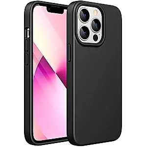 JETech Silicone Case for iPhone 13 Pro 6.1-Inch, Silky-Soft Touch Full-Body Protective Phone Case, Shockproof Cover with Microfiber Lining (Black)