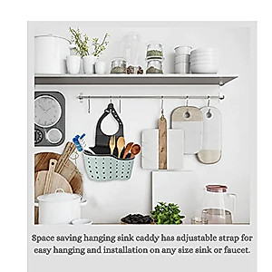 2 Pcs White, Kitchen Faucet Organizer, Faucet Soap Holder, Bathroom Over Sink Organizer, Kitchen Sink Organizers for Soap and Sponges