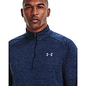 Under Armour Men's Tech 2.0 1/2 Zip-Up Long Sleeve T-Shirt , Academy Blue (409)/Steel , X-Large Tall