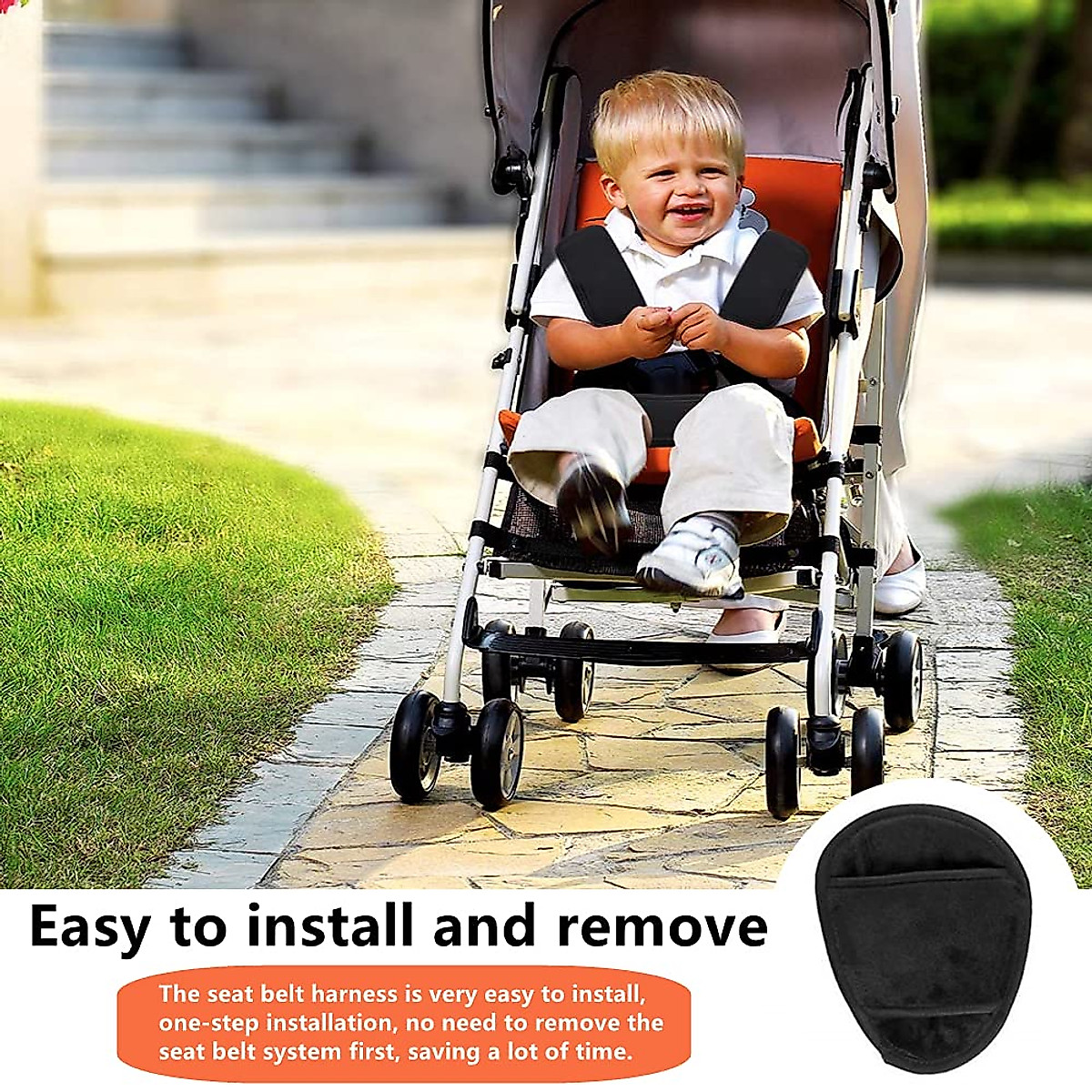 Baby Shoulder Crotch Pad Set, Straps Shoulder Pads Suit for Toddlers, Infant, Car Seat Hip Support, Universal Soft Seat Belt Covers Cushion for Car Seats, Pushchair, Stroller, High Chair (3pc Pads)