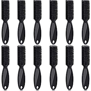 12 Pieces Blade Clipper Cleaning Brush Scrub Brush Barber Blade Cleaning Clipper Nylon Brush Tool (Black)