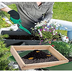 Soil Sifter, Dirt Sifter for Gardening, Compost Sifter, Garden Sieve, Light Wood Sifter for Rocks, Screen Sifter Top Soil/Peat Moss/Worm/Leaves/Loam Soil/Sand,Great Garden Tool for Plants & Vegetables