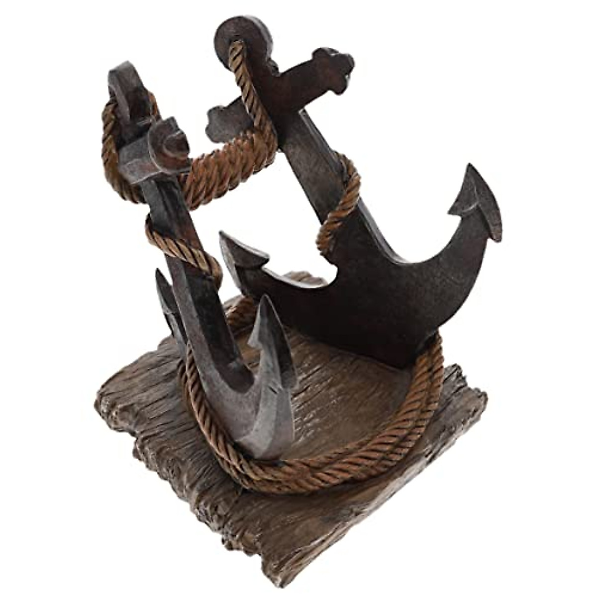 Rustic Rope Wrapped Boat Anchor Wine Bottle Display Holder / Rack - Nautical Ocean Beach Coastal Decor