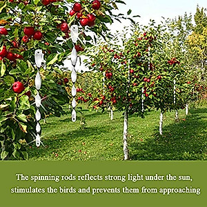 12 Pack Bird Reflective Scare Rods - Bird Scare Devices Ornamental Spiral Deterrent Control Device, Effective Hanging Bird Devices to Keep Birds Away from Your House Window Garden