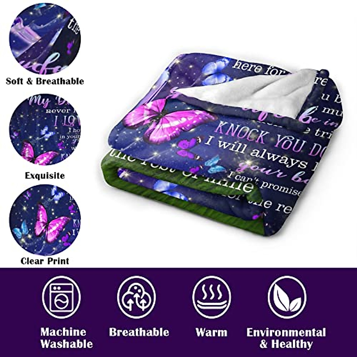 To My Daughter Gifts from Mom, Gifts for My Daughter Blanket from Mom, Daughter Blankets, Gifts for My Daughter, Birthday Anniversary Graduation (To My Daughter Gifts from Mom Blanket, 50"L x 60"W)