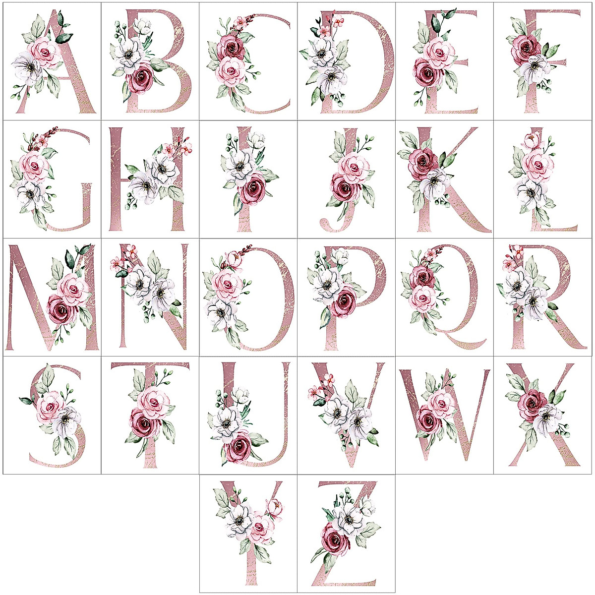 BeeGreen Monogrammed Gifts Floral Initial Tote Bag For Women with Inner Zipper Pocket Beach Tote Bag 12OZ Canvas Tote Bag Aesthetic for Bridesmaids Teacher Birthday Wedding Large Tote Bag Letter M